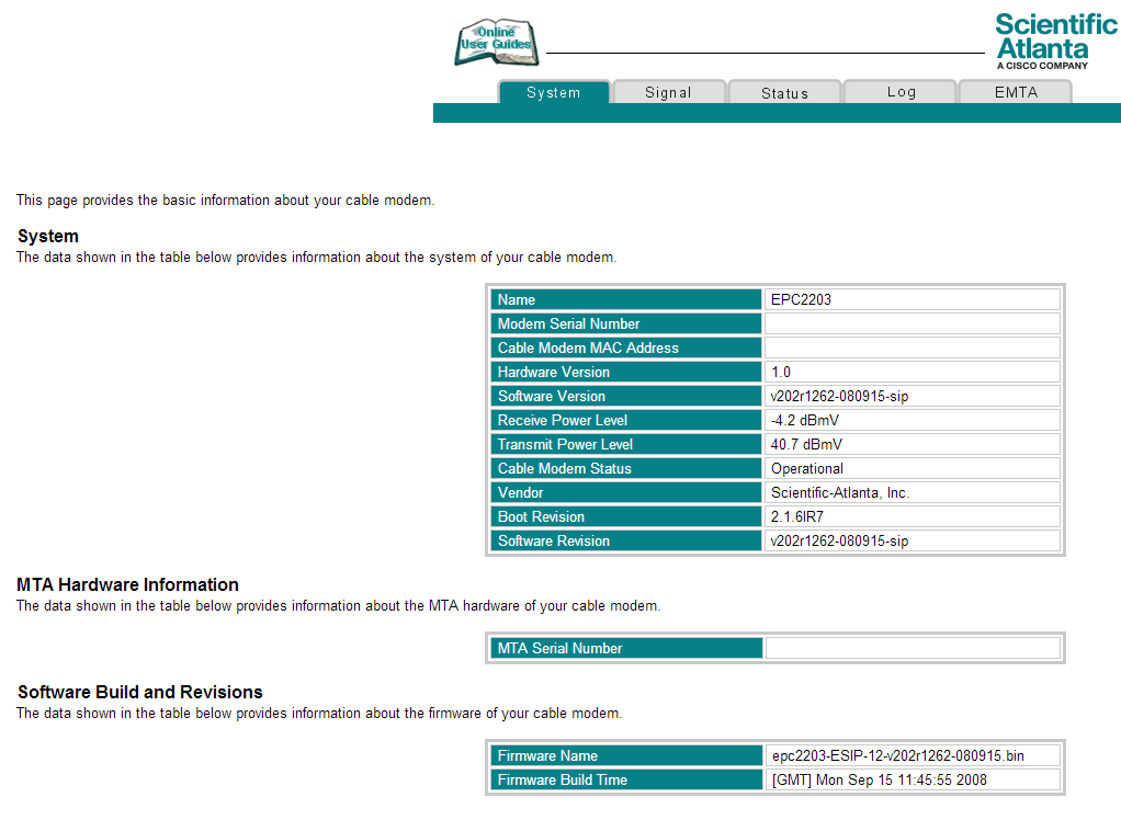 ASMAX, SCIENTIFIC ATLANTA - Konfiguracja UPC modemu SCIENTIFIC ATLANTA ...