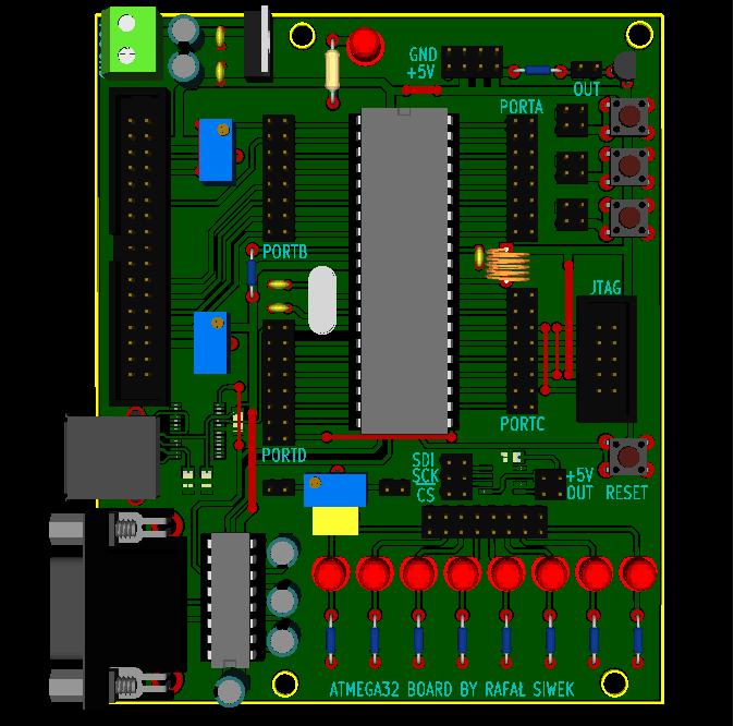 AVR Atmega16/32 Board - zestaw uruchomieniowy AVR - elektroda.pl