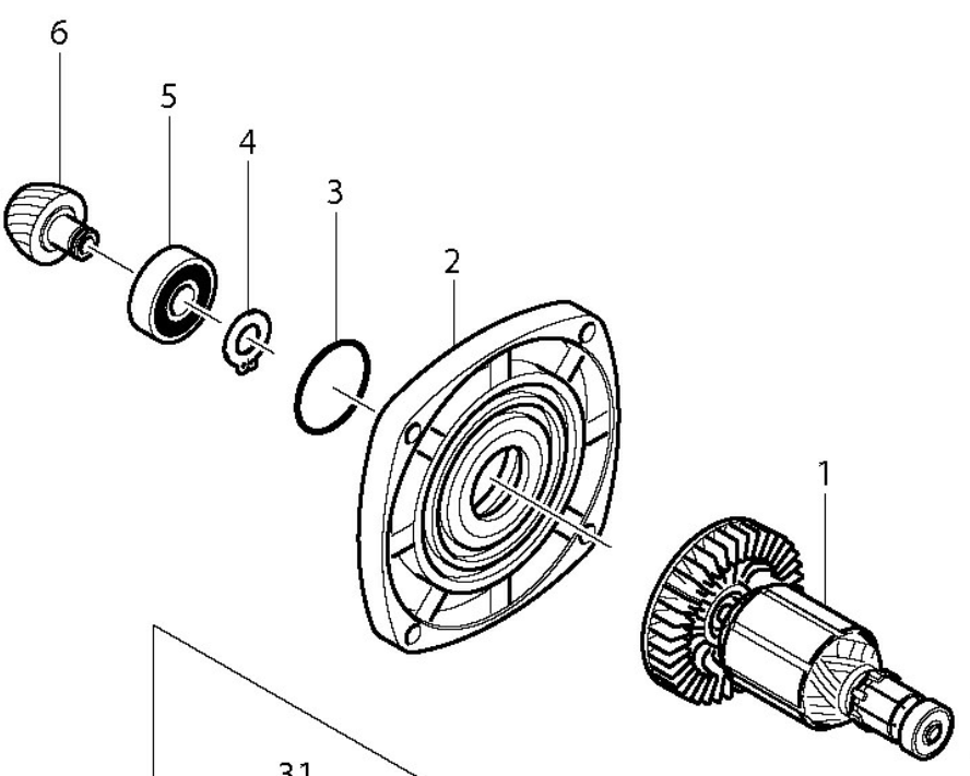 Szlifierka Makita DGA452 18V - jak zdjąć zębatkę? Prośba o poradę.