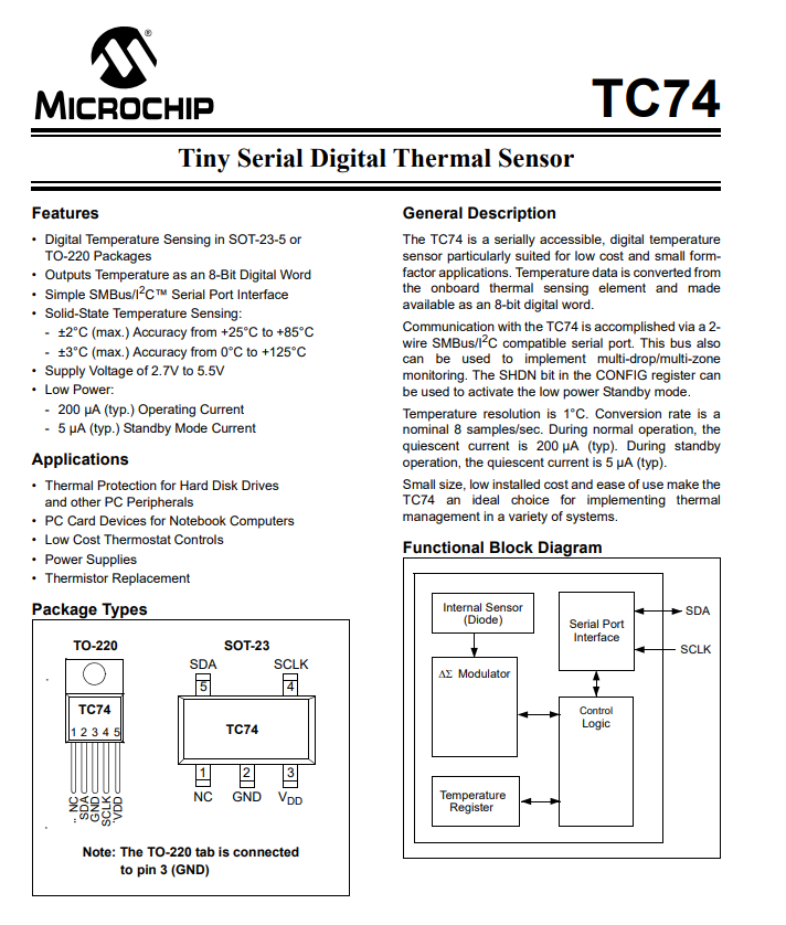 Budujemy zegar na PIC18F2550, krok po kroku - część 1, BMP280, TC74, 74HCT164, I2C