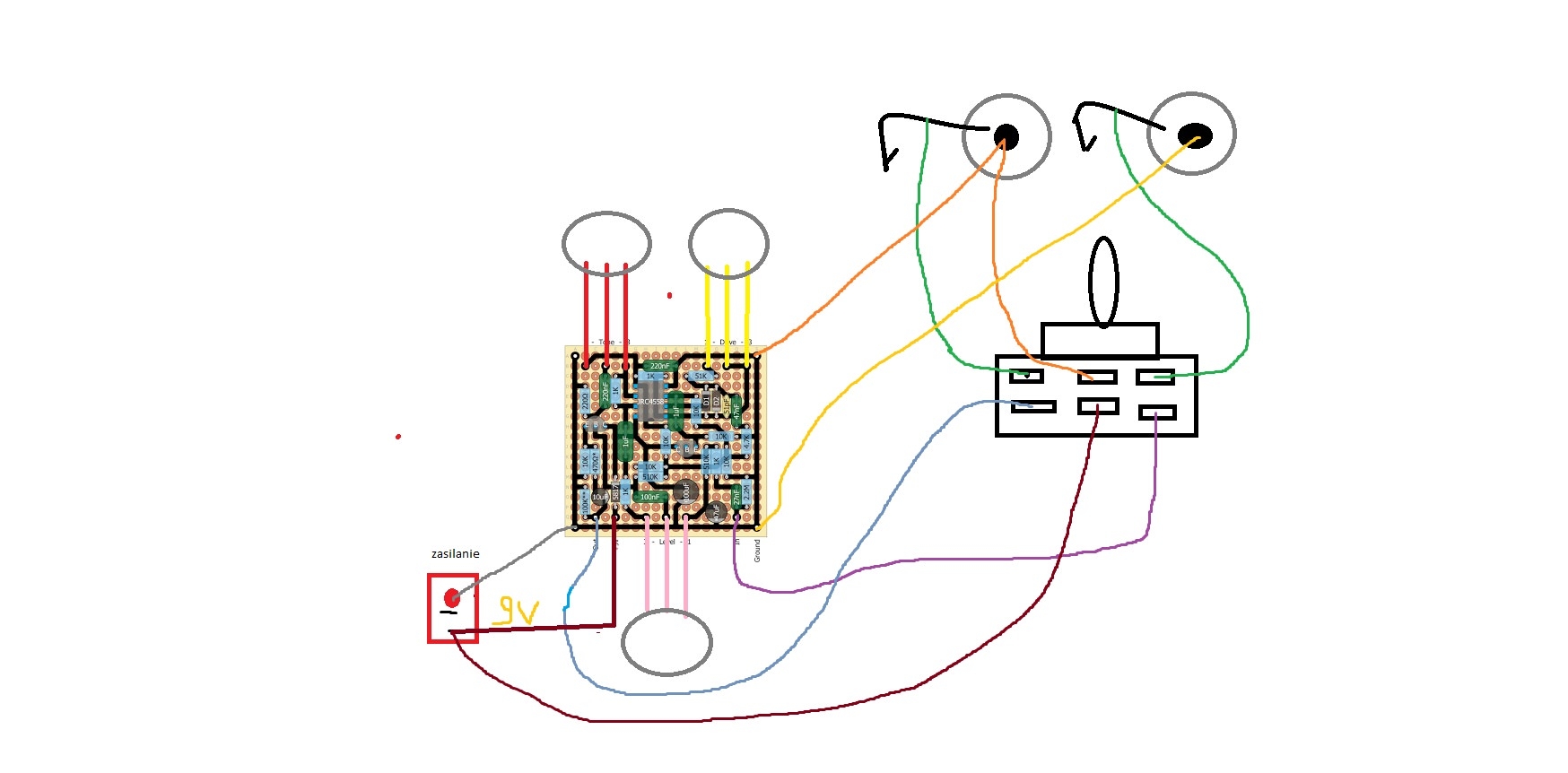 TS9 DIY Efekt Gitarowy - Brak dzięku ,robiony z 2 schematów