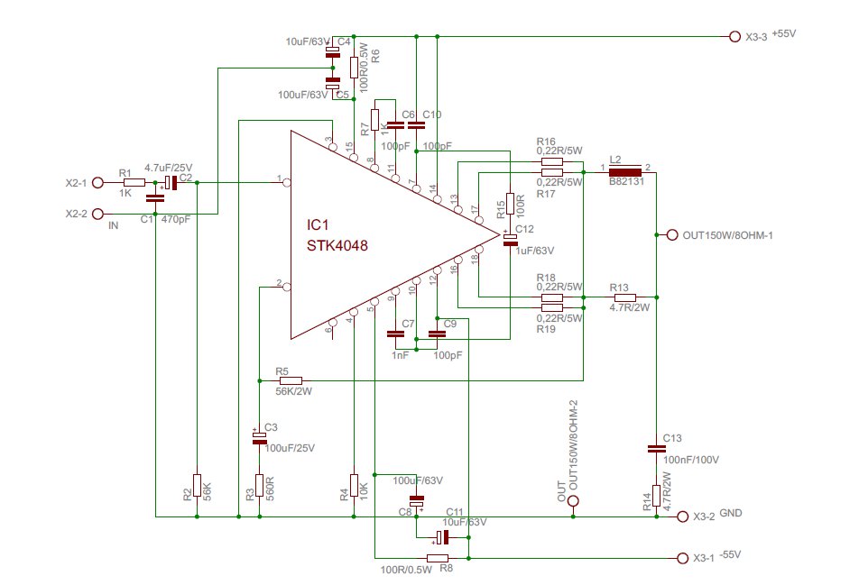 Wzmacniacz STK4048 - syczenie i dym przy uruchamianiu, schemat do ...