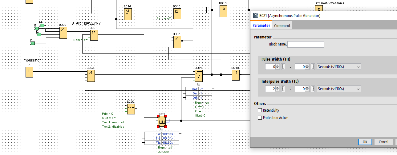 Jak dodać kolejne impulsy i wydłużyć czas pracy? Licznik impulsów ...