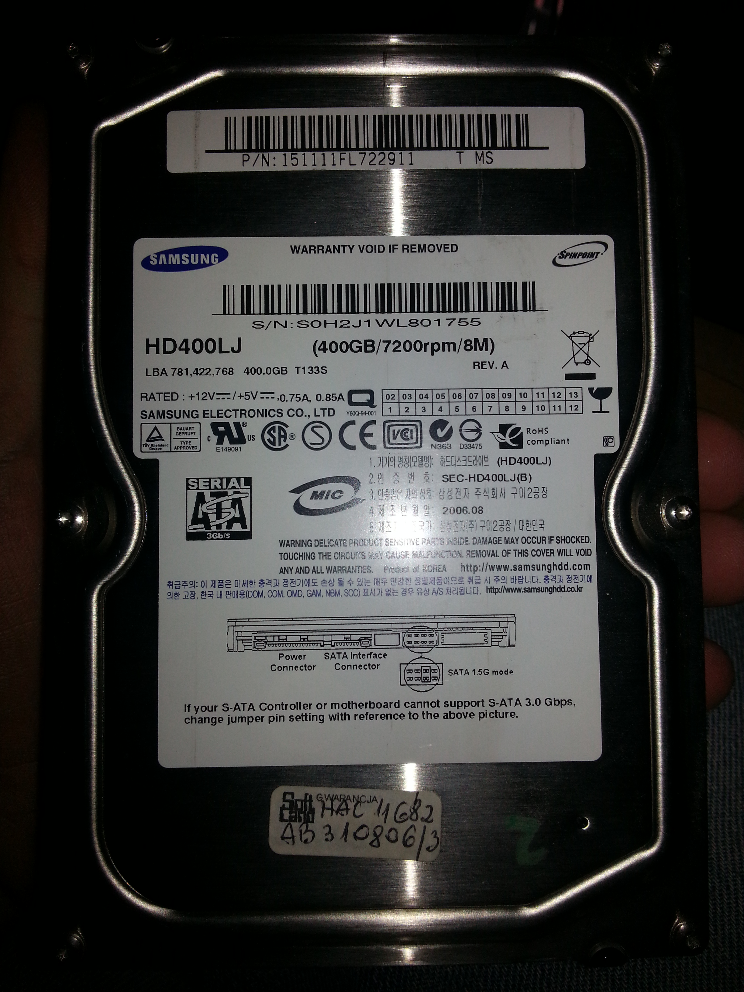 [Sprzedam] Dyski twarde SATA - 180GB, 400GB, 750GB