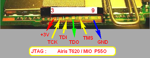 Mio P350 JTAG - mio p350 jtag pins? tck,tdi, tdo,tms