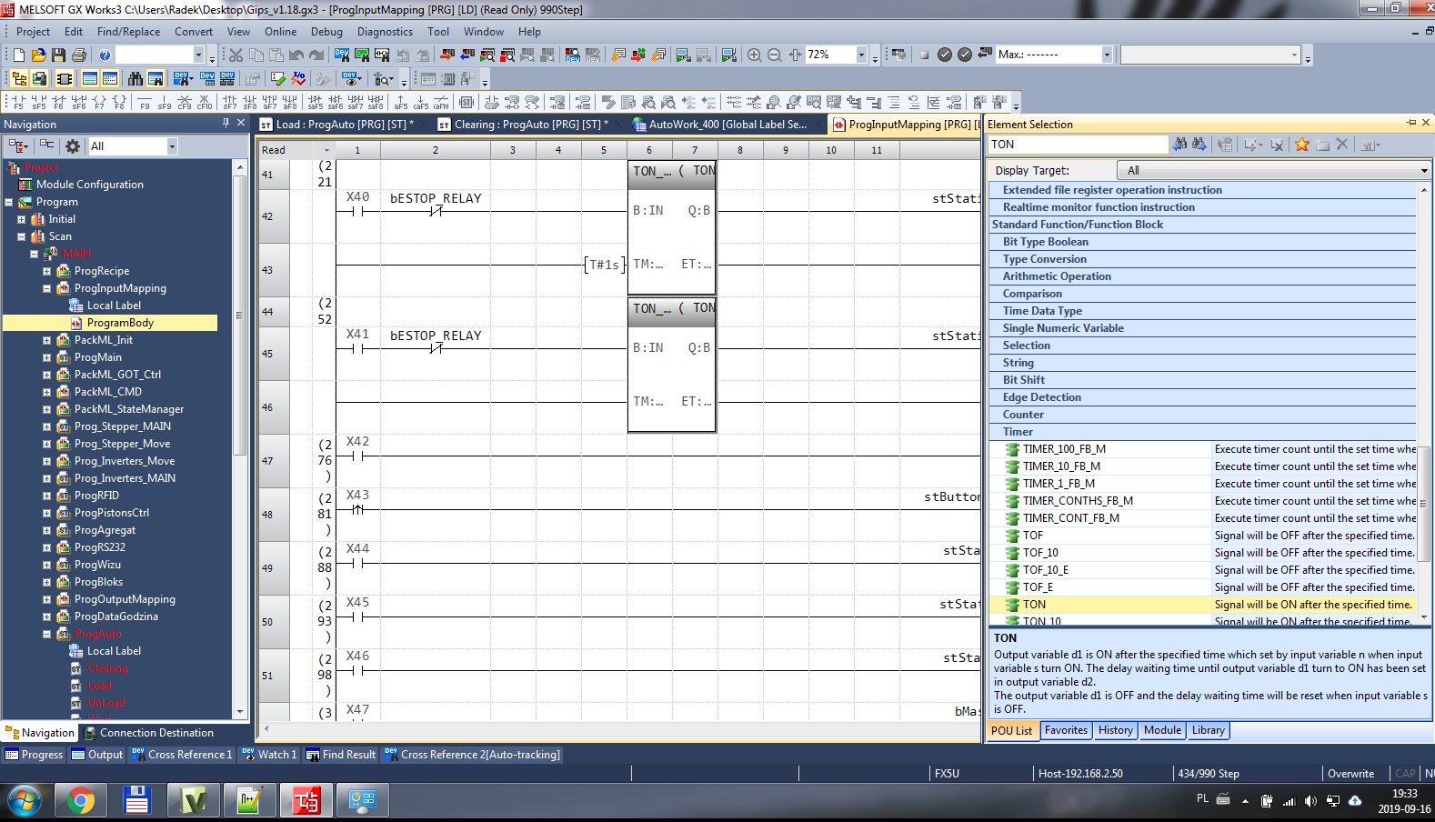[Rozwiązano] Jak zapisać licznik i timer w LD dla FX5U w Mitsubishi GX ...