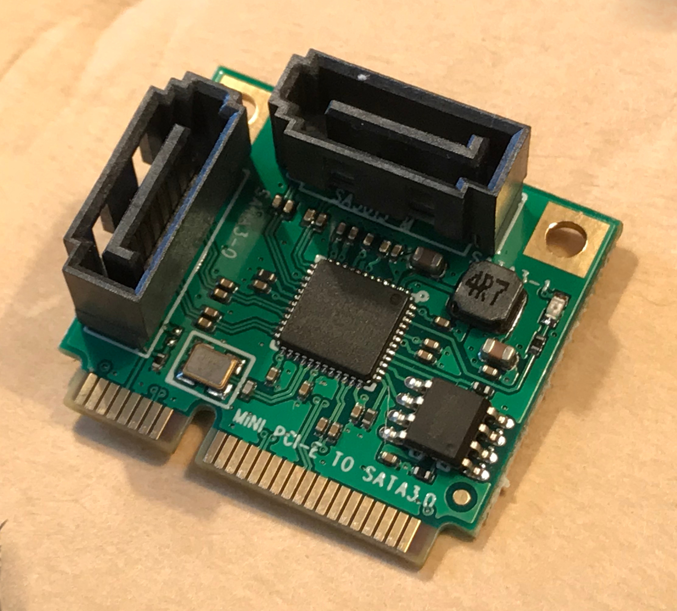 Review and test of ASM1061 - two-port Mini PCIe-SATA converter for a laptop