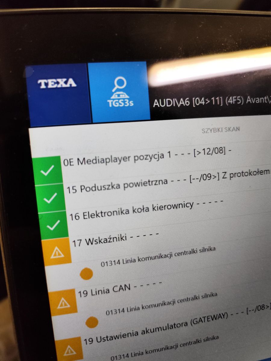 Audi A6C6 2.0 TDI 2011 - Błąd 01314 i problemy z odpalaniem na zimnym ...