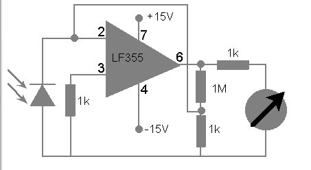 Zasilanie układu LF355 w światłomierzu - napięcie i uziemienie