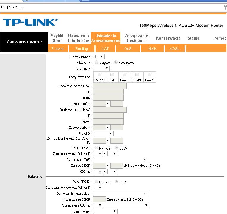 Jak skonfigurować QoS w Tp-link TD W8951ND, aby ograniczyć łącze Wi-Fi?