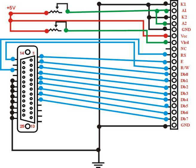 LCD pod LPT świeci wszystkie pola - jak skonfigurować na Windows XP?