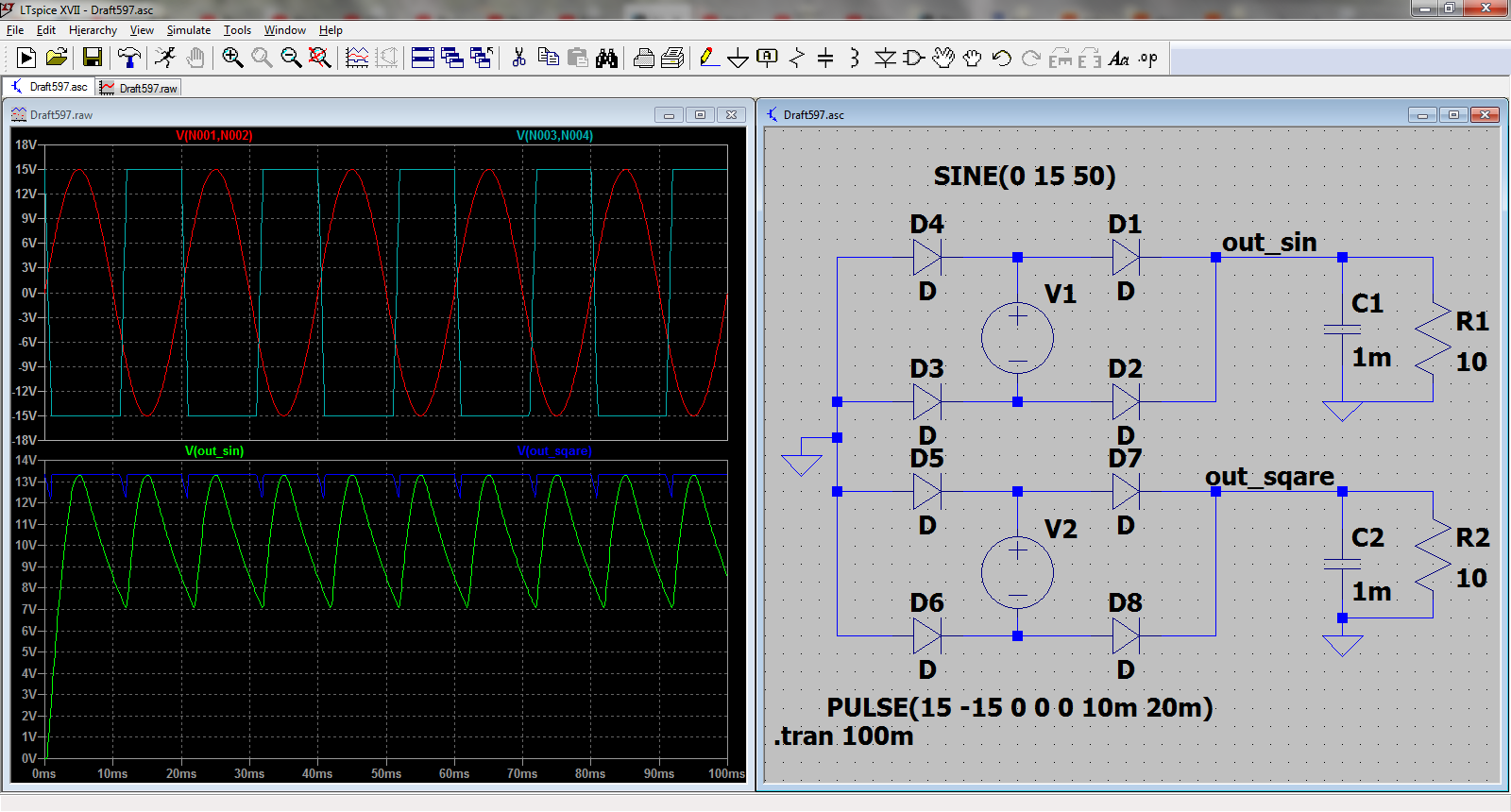 Minimizing Ripple in Full-Bridge Rectifier with RC Filter: Waveform ...