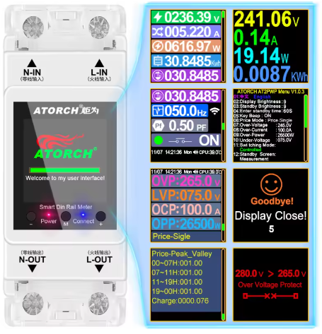 [BK7231N / CB3S] Atorch AT2P - Kolorowy ekran HD - Przekaźnik/miernik ...