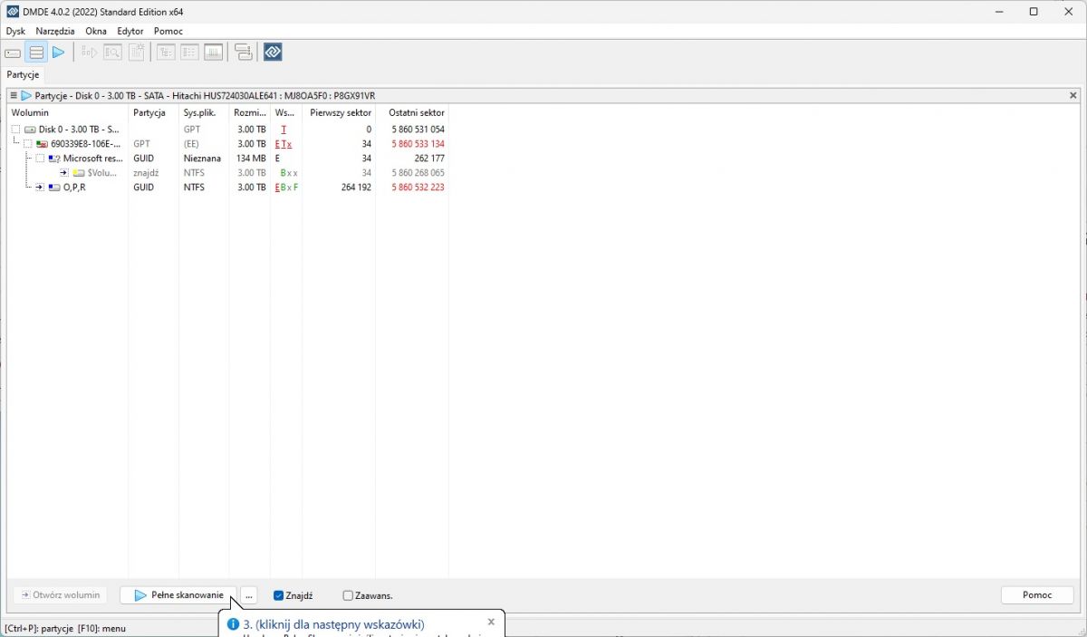 Dysk Hitachi HUS724030ALE641 zniknął w systemie - jak przywrócić dostęp ...