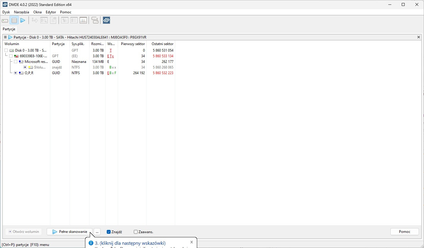 Dysk Hitachi HUS724030ALE641 zniknął w systemie - jak przywrócić dostęp ...