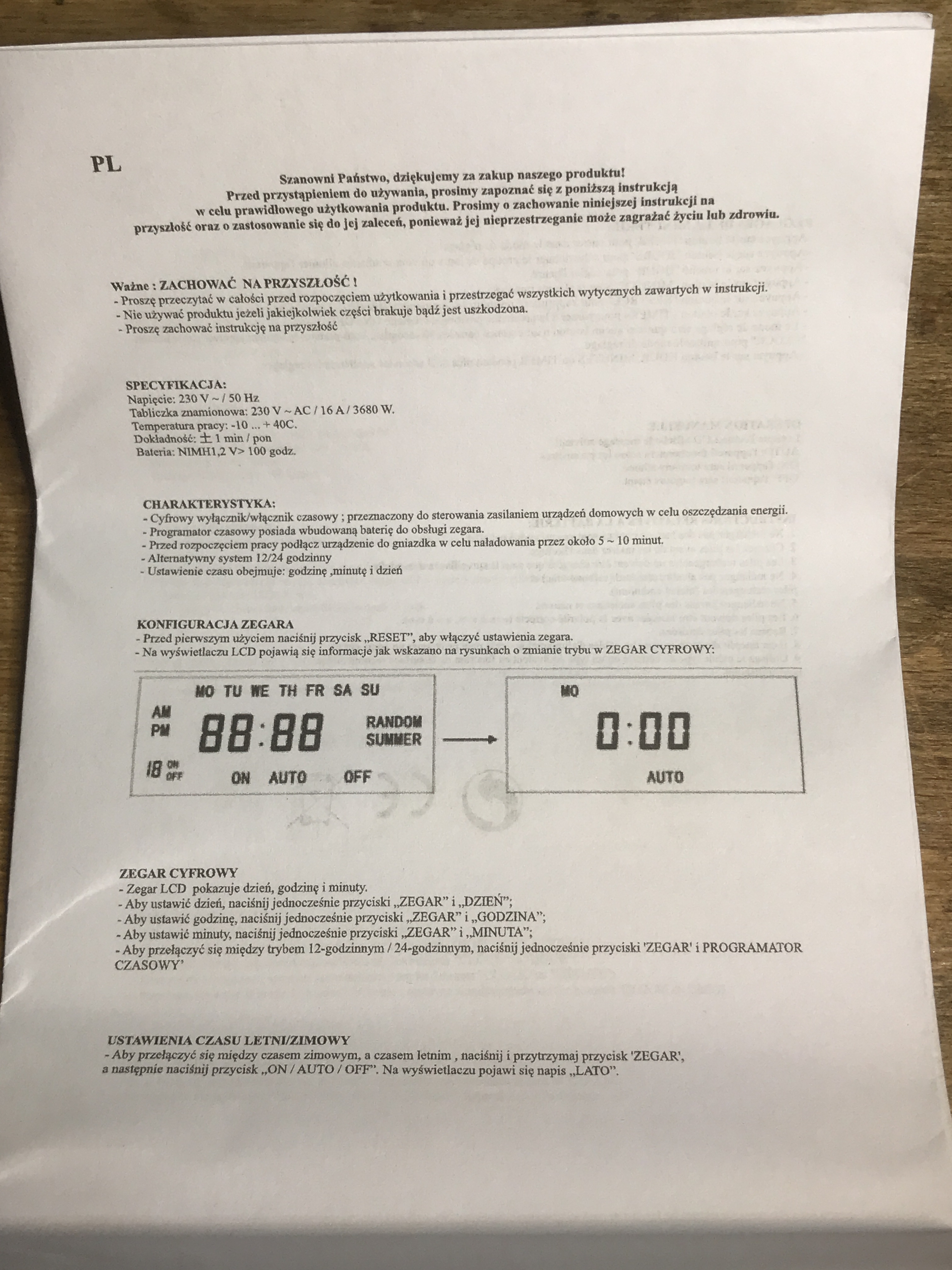 Programator czasowy z LCD JK-TM01 - obsługa, instrukcja, wnętrze, budowa