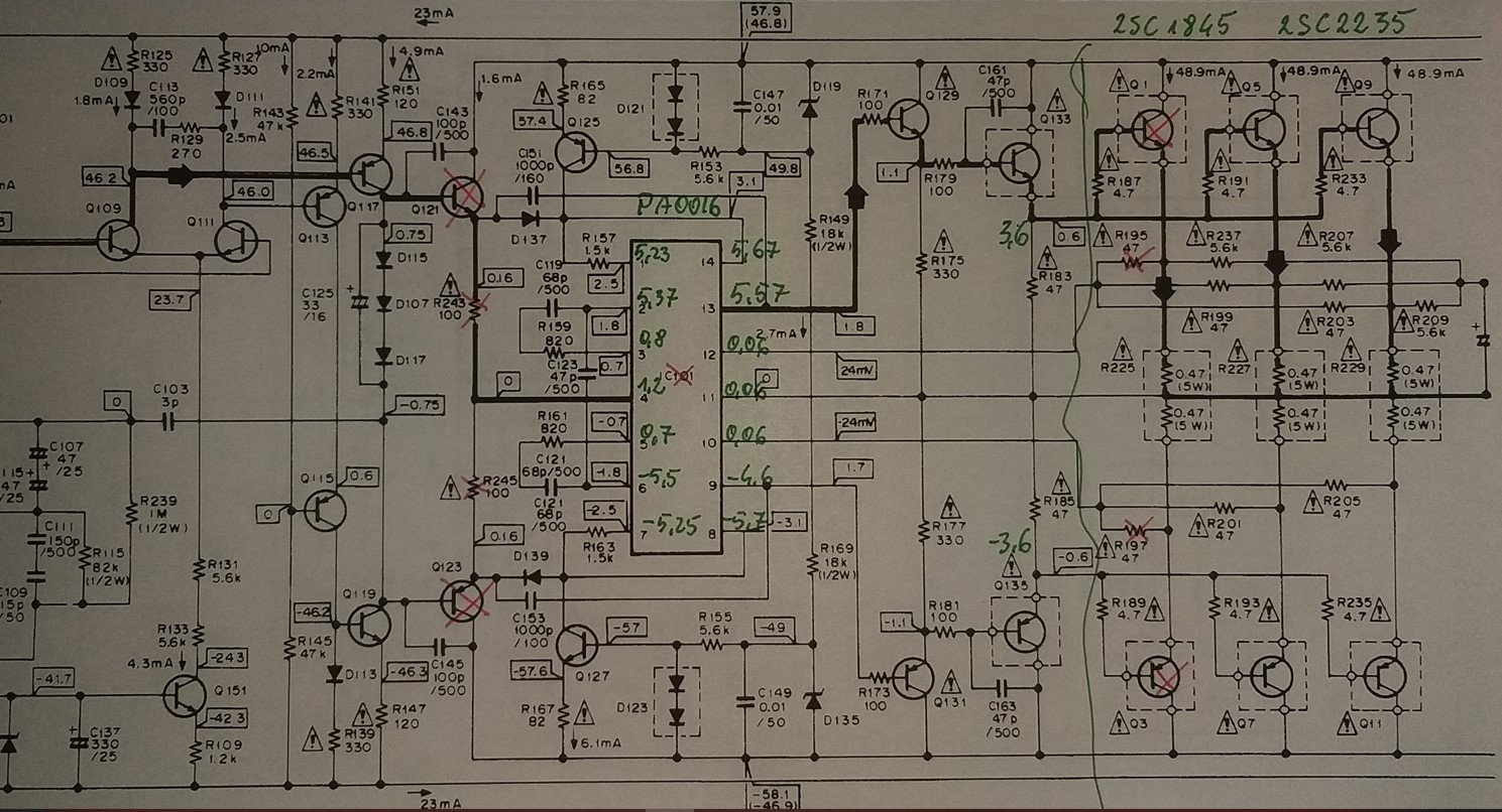 Pioneer A-858: Uszkodzenie kanału, wymiana elementów, tranzystory ...