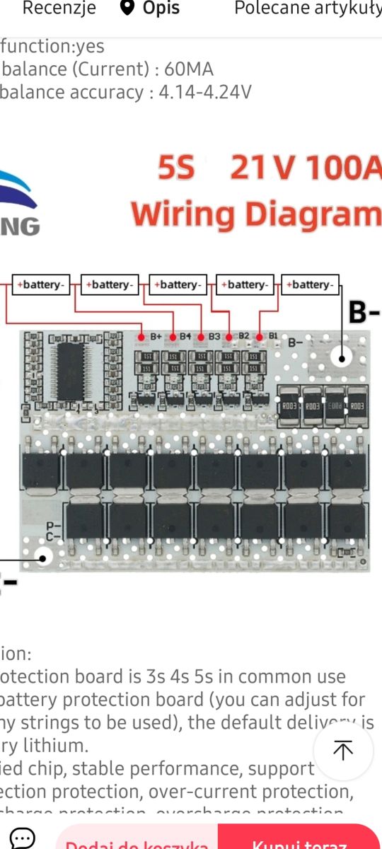 Czy mogę podłączyć balanser do BMS w baterii 5s zbudowanej samodzielnie?