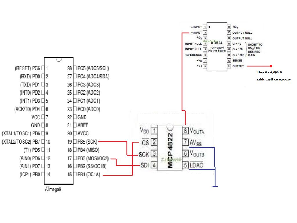 Dac 12bit Mcp4822 obsługa tego przetwornika w Bascom