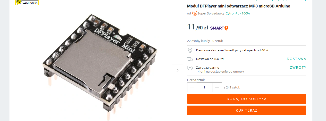Tworzenie losowego odtwarzacza dźwięku - czy moduł Arduino będzie ...