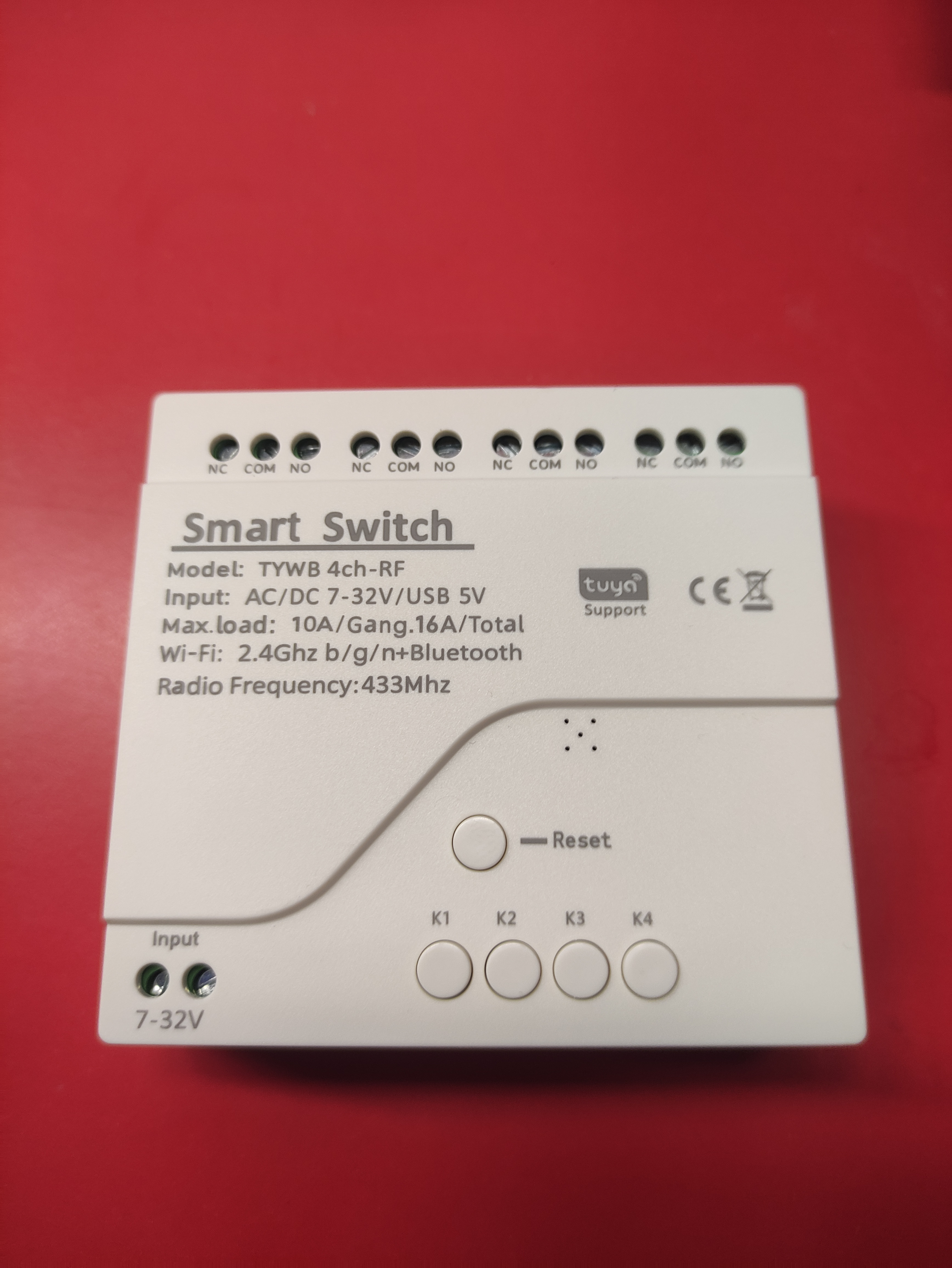 Using 433MHz RF Receiver with OpenBK on Smart Switch 4ch TYWB 4ch-RF Device