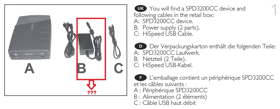 Jaki zasilacz pasuje do nagrywarki Philips SPD3200CC?
