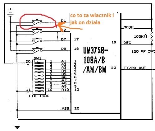 Jak działają włączniki w pilocie z układem UM3758? Gdzie je kupić?