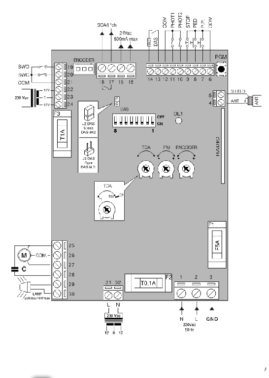 Beninca CP.MS4 - Brak napięcia na lampie sygn oraz napędzie