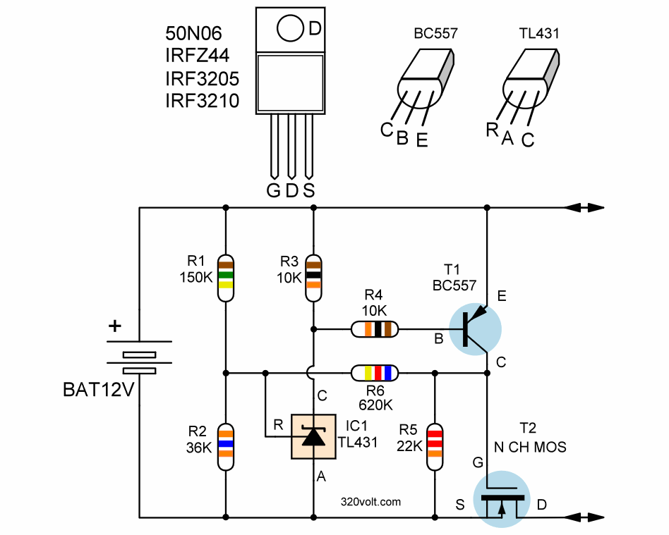 Zastosowanie tranzystorów Mosfet w prostym obwodzie zabezpieczającym ...