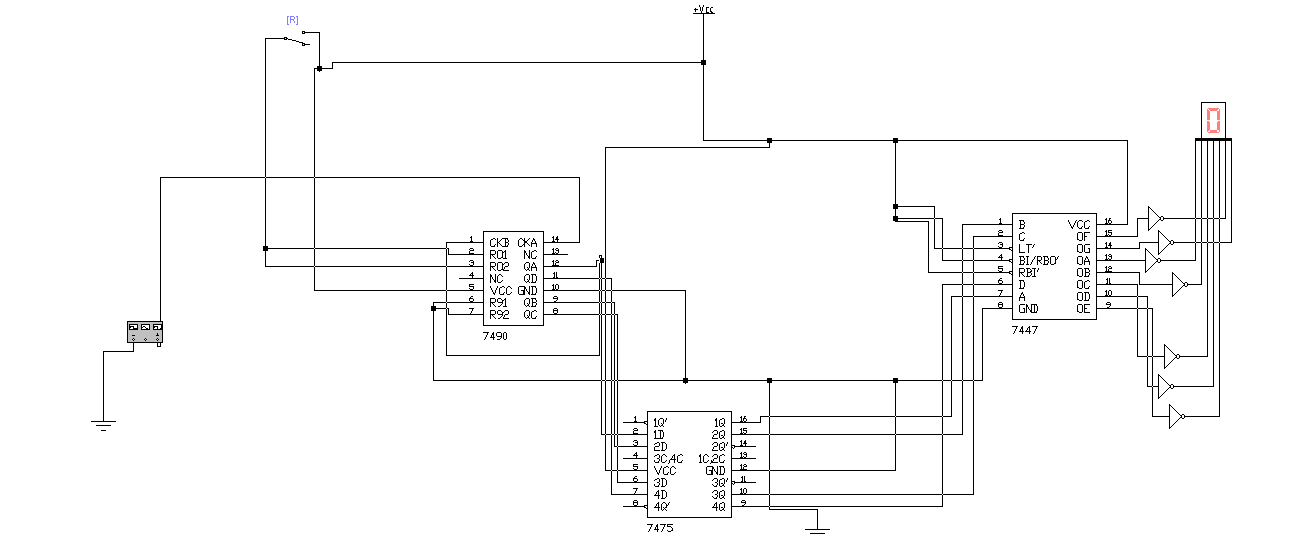 Jak podłączyć element 7475 do układu zliczającego?