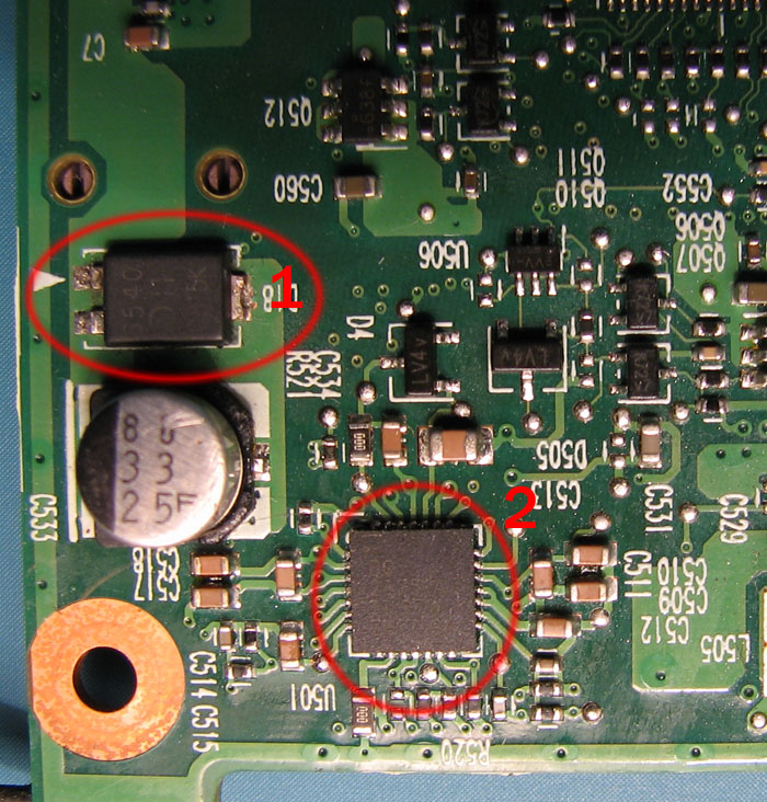 Toshiba NB100 - brak zasilania na układzie BQ24751A, co to za element S540?