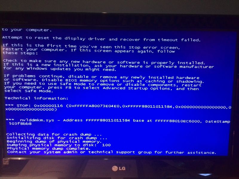 Nvidia Geforce GTX 560Ti - Blue screen - nvlddmkm.sys
