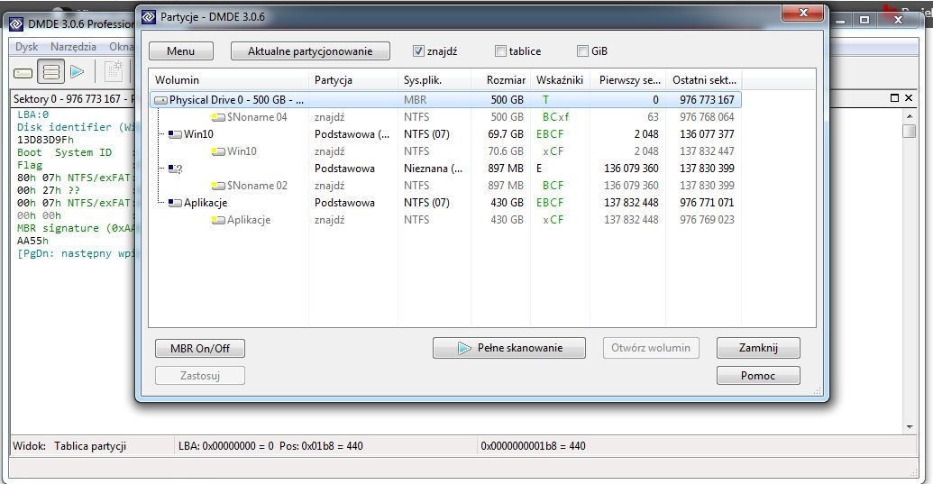 System nie chce wystartować - partycja niedostępna, odmowa dostępu