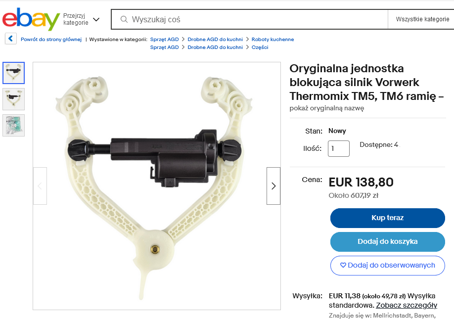 [Rozwiązano] Naprawa siłownika w Thermomix TM5 - Kod błędu C153 ...