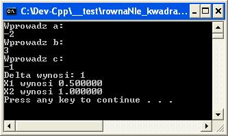 Błąd w obliczeniach funkcji kwadratowej z if-else w C - brak nawiasów