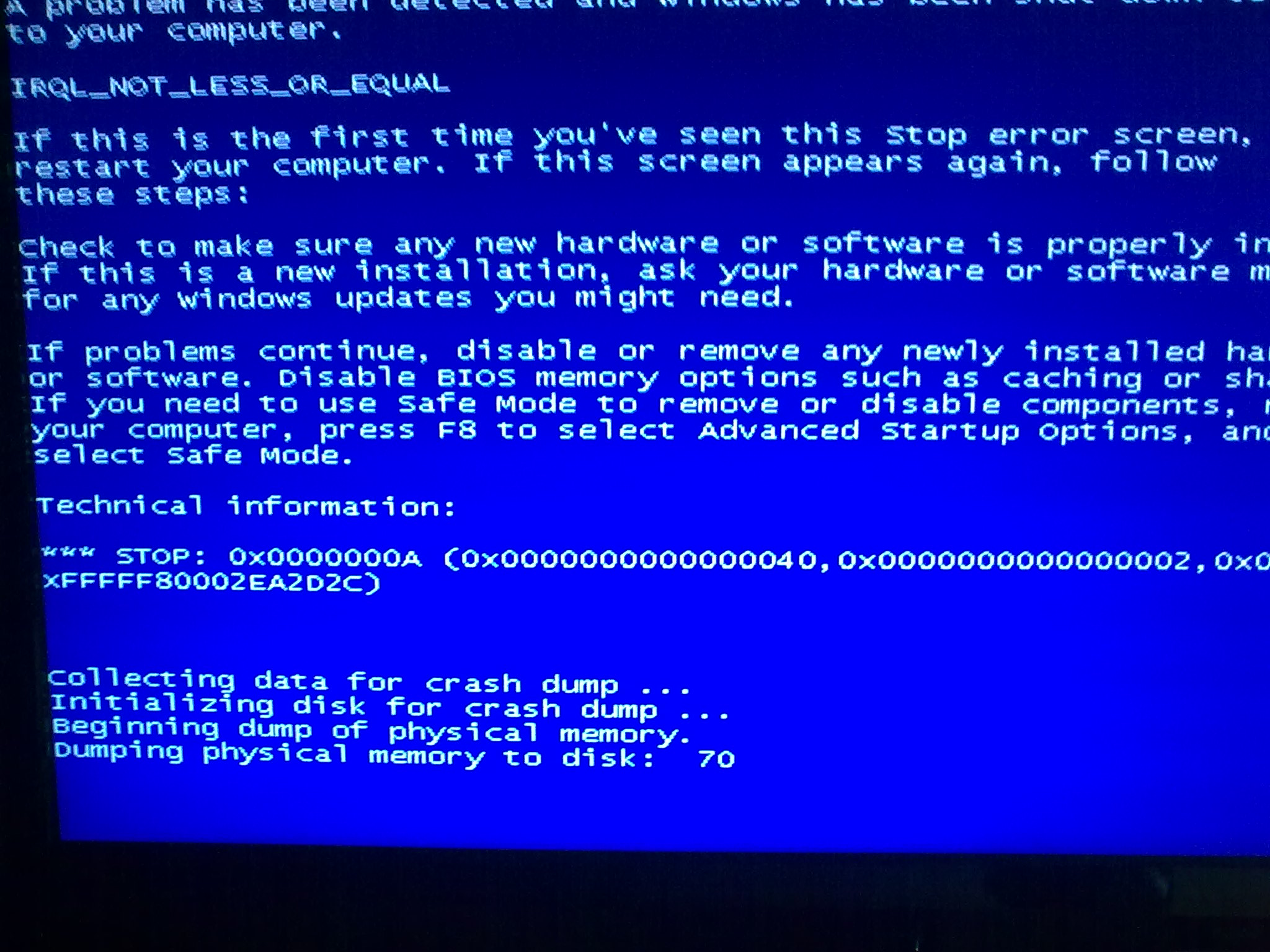 Win 7 - samoczynne restarty, błąd CRC, ASRock 960GM-GS3, AMD Athlon II X3
