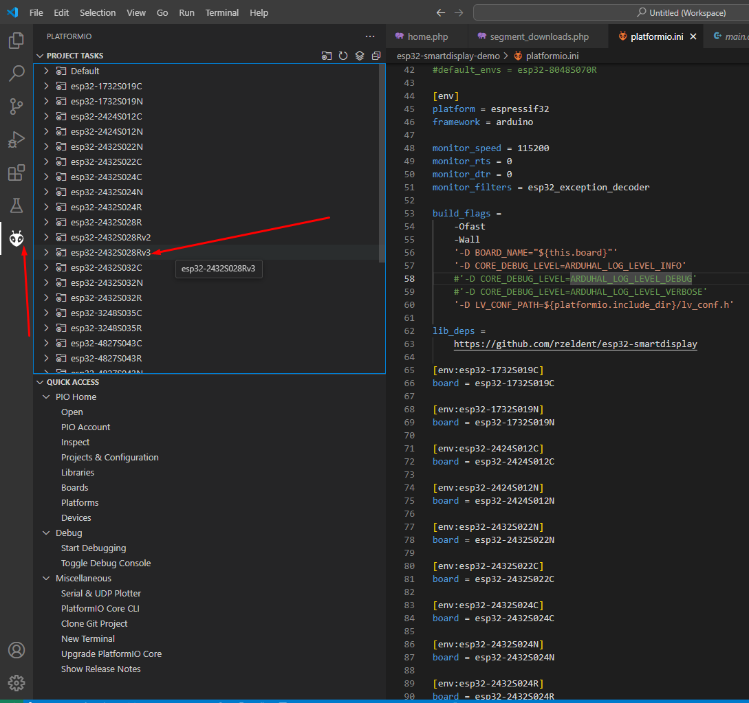 ESP32 and touch display - part 5 - LVGL in SquareLine Studio