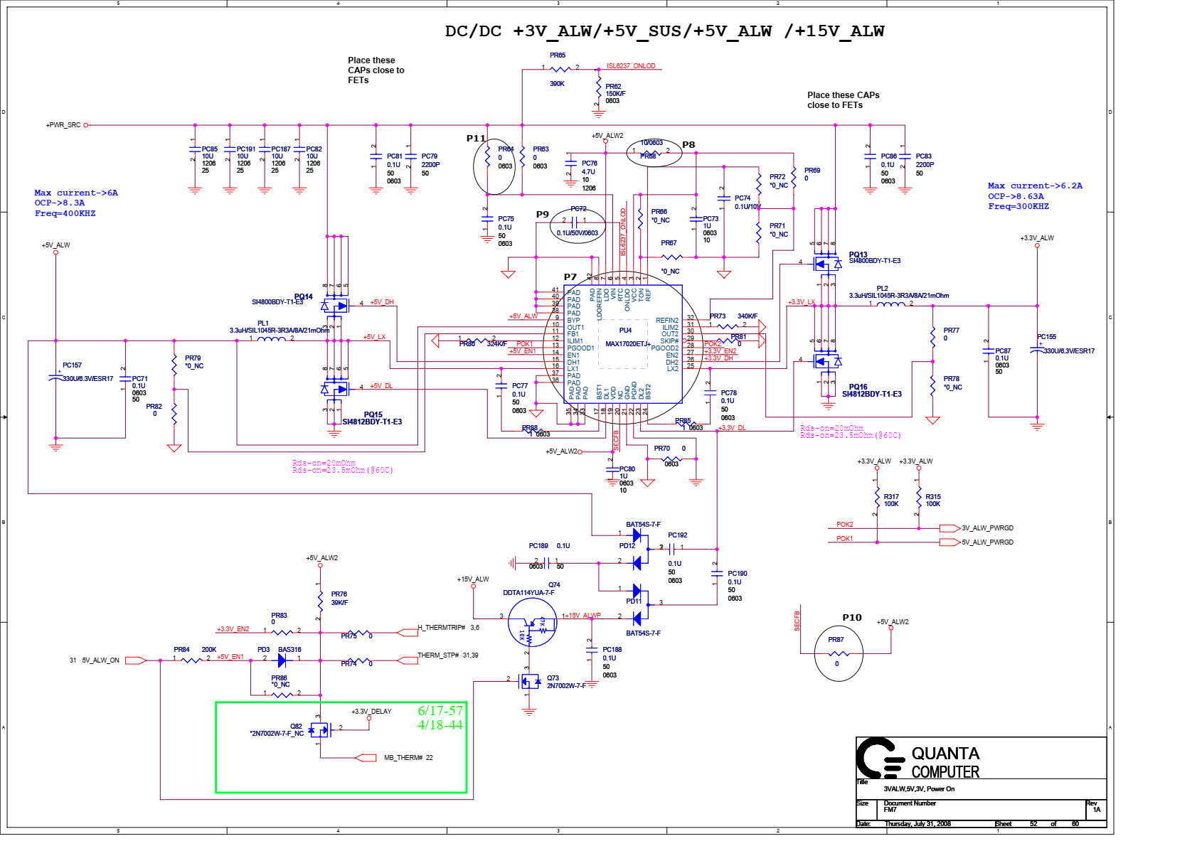 DELL/Studio1537/QuantaFM7MB - Brak +5V_ALW, wymiana PU4, pytanie o +5V_EN1 i KBC (U9)