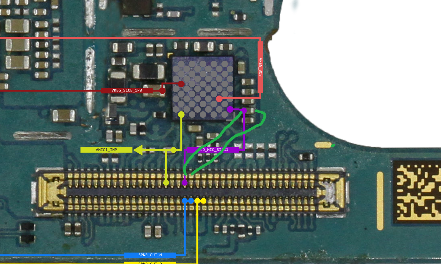 Samsung A52 - Nie działa mikrofon po przelutowaniu złącza 2X39 PIN