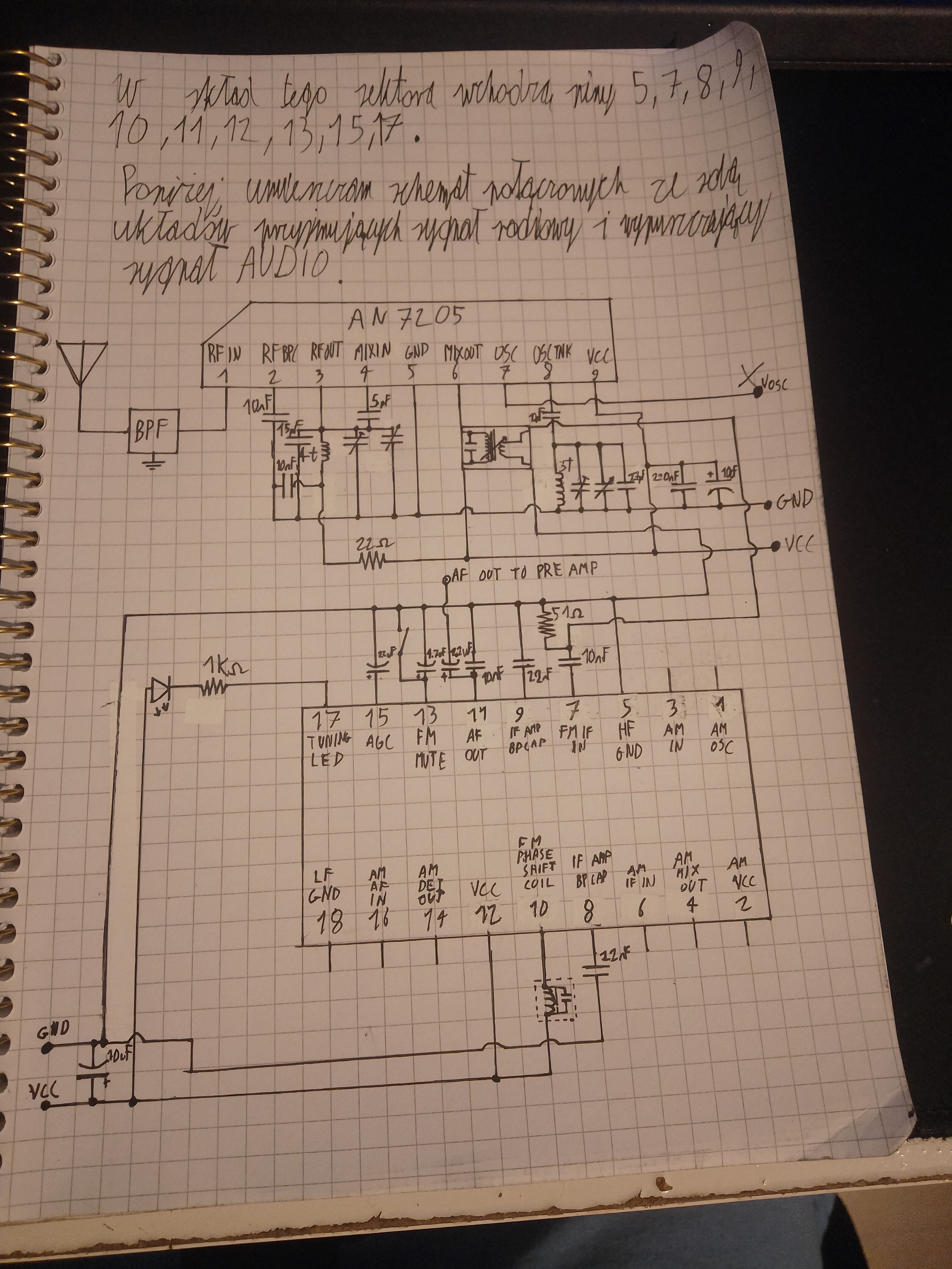 Funkcja pinu nr 7 w układzie scalonym AN7205 - znaczenie Vosc i MaxV