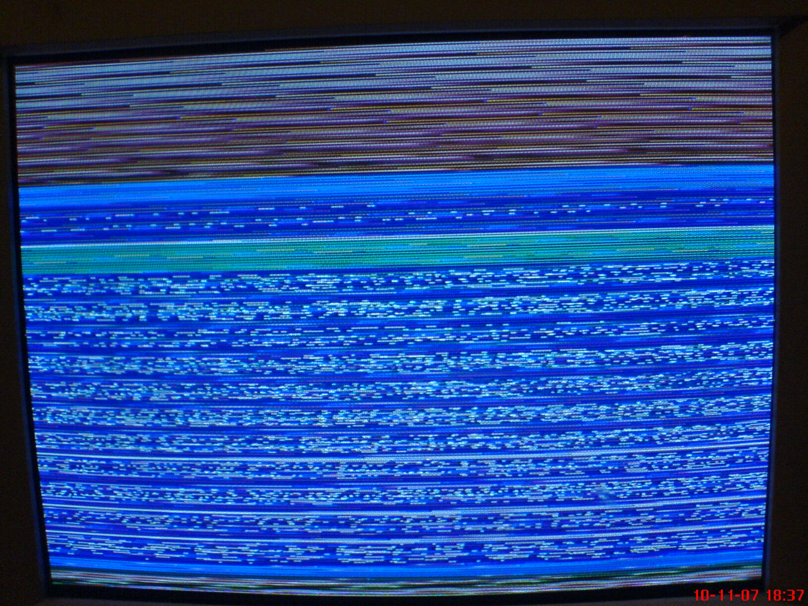 Dell E551, 15" - poziome ruchome paski na jasnym tle