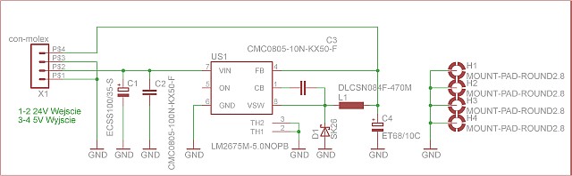 Zasilacz na LM2675 - prośba o sprawdzenie wzoru PCB