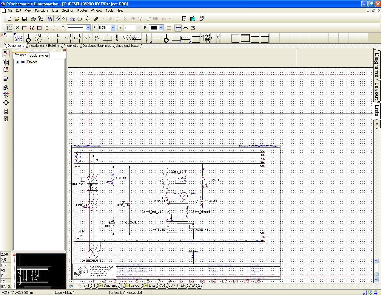 Jak powiększyć ramkę projektu w PC Schematic dla szafy sterowniczej?