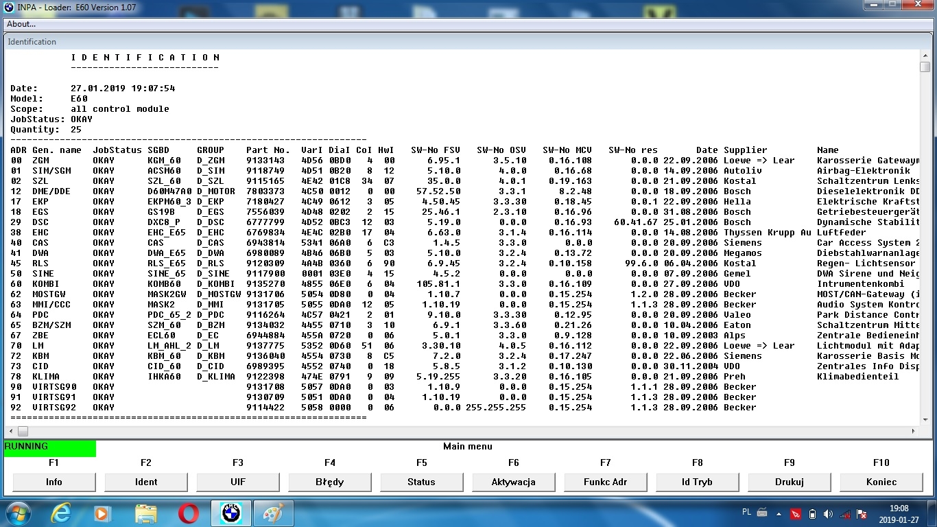 BMW 520d 2007 - Błąd D904 CAS. K-CAS. Jak wykonać synchronizacje DDE ...
