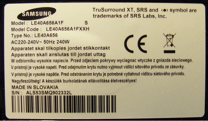 [Sprzedam] Samsung LE40A656A1F wszystkie części poza matrycą
