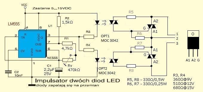 Prośba o sprawdzenie schematu elektronicznego NE555+MOC3042