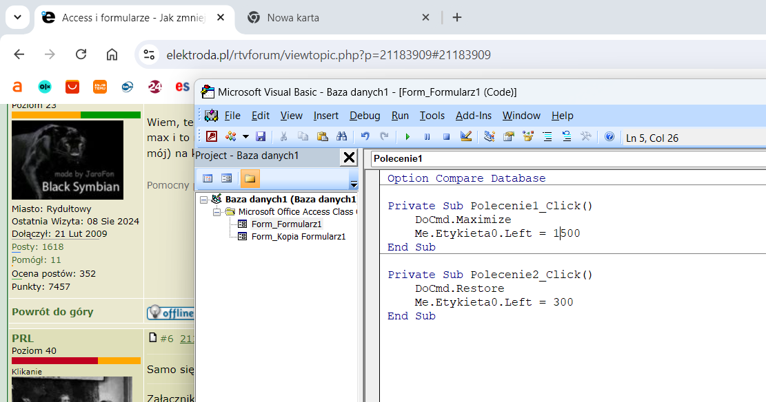 Access i formularze - Jak zmniejszyć formularz do żądanych rozmiarów?