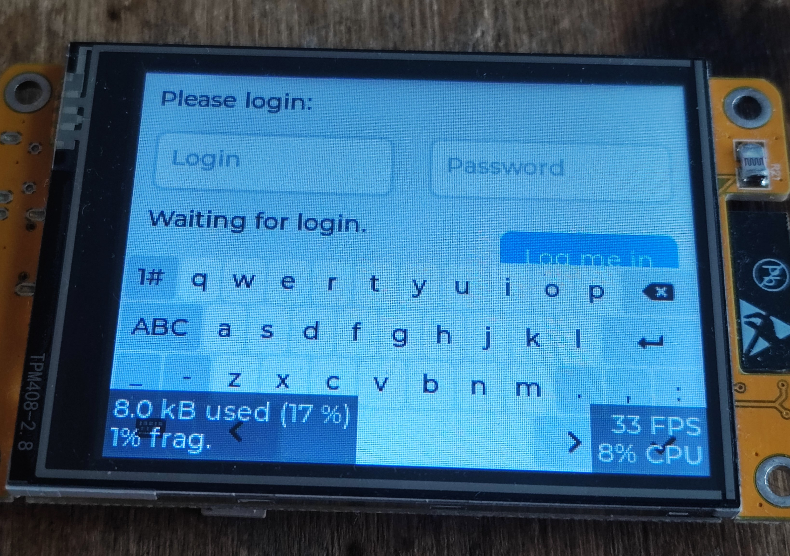 ESP32 and touch display - part 7, how to make a keyboard in LVGL? Login.
