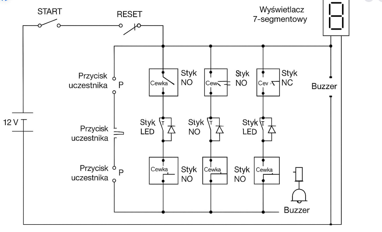 Schemat elektryczny teleturnieju - hobbystyczne rysowanie schematów