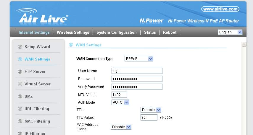 jak skonfigurować połączenie LINKSYS WAG160N z AirLive N.POWER